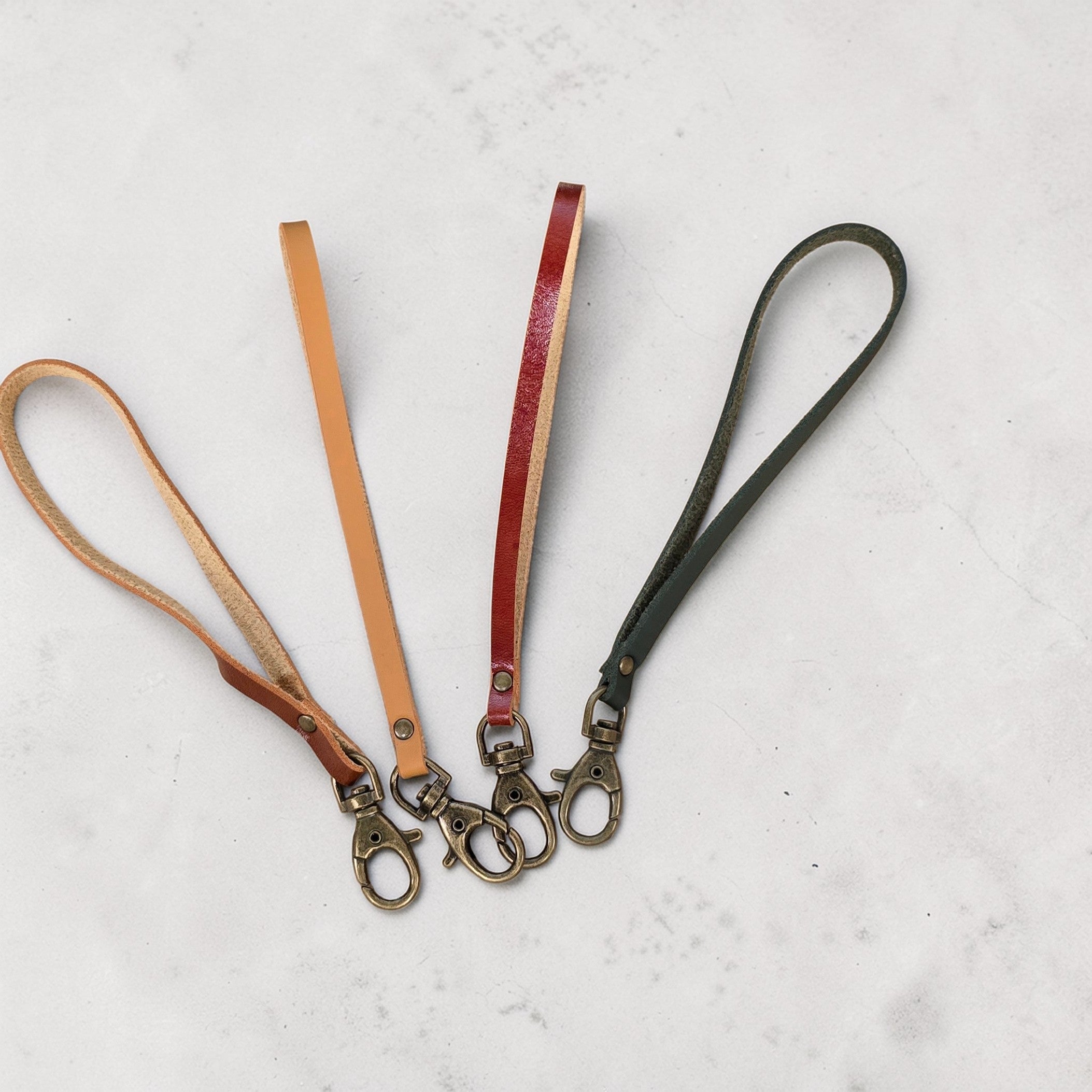 Leather wristlet strap for key chains key holder – Sunflower Handmade ...