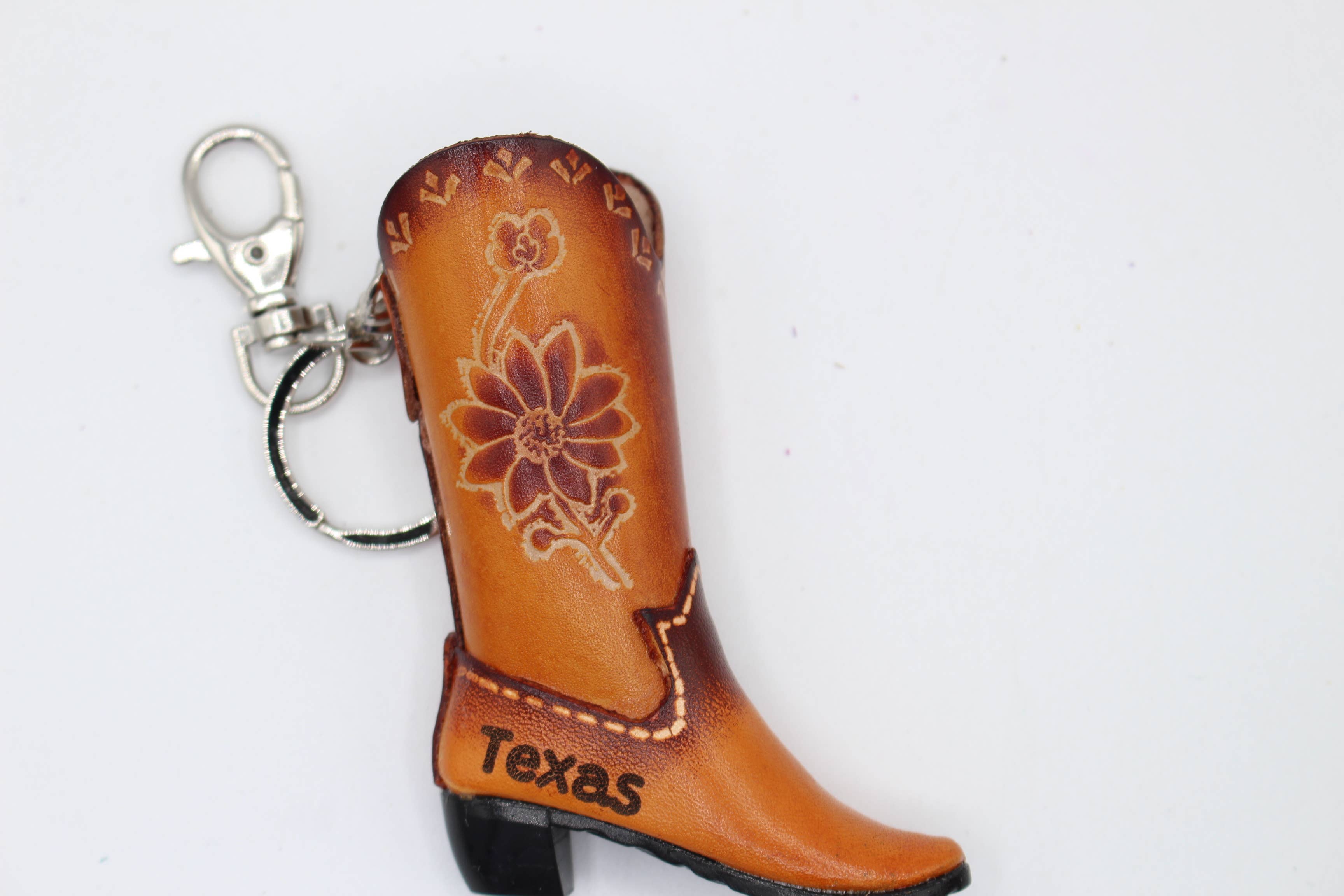 Leather cowboy Boot Key Chain - C272-1 name drop – Sunflower Handmade ...