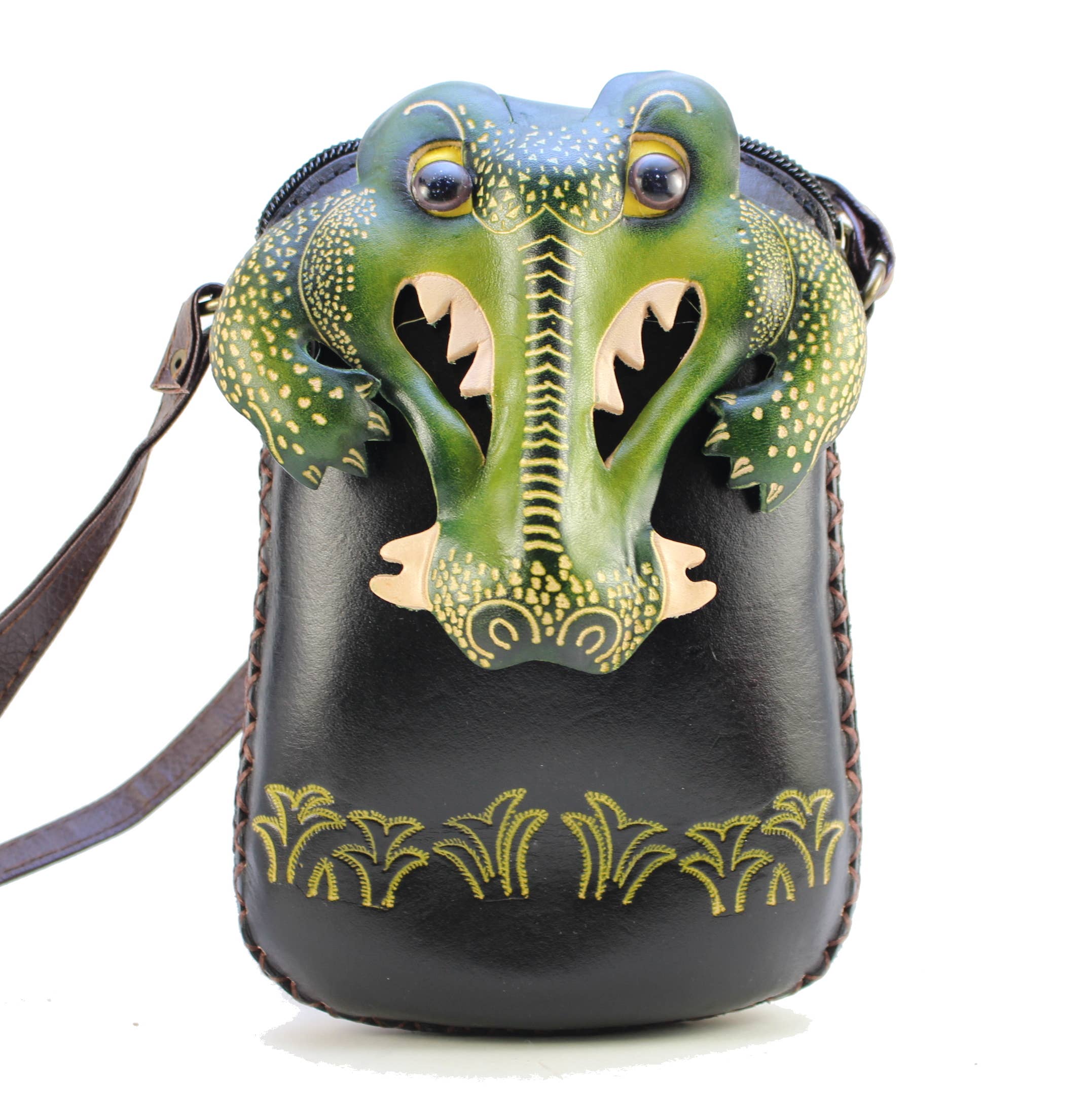 Alligator Pouch leather purse crossbody handbag phone bag – Sunflower ...